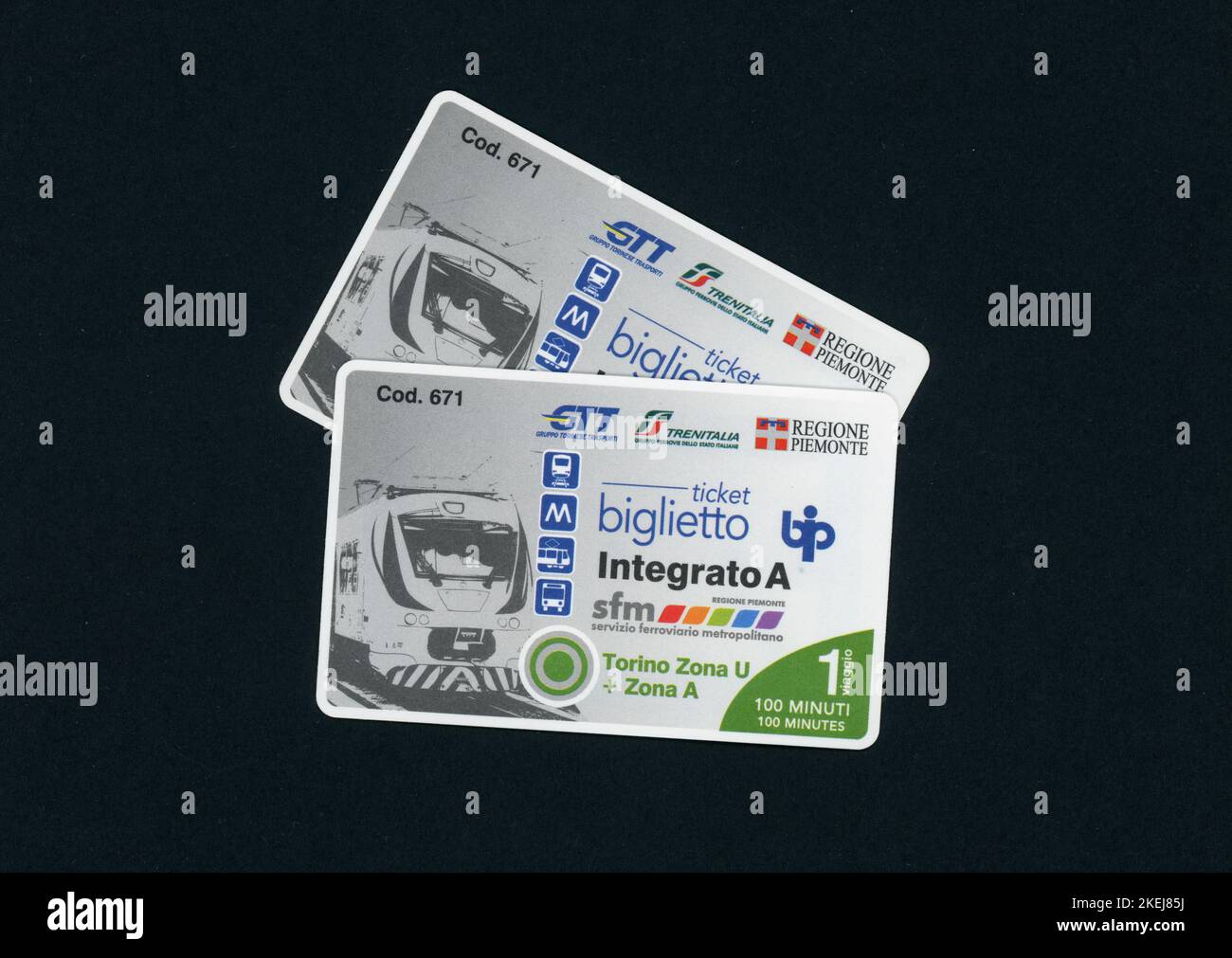 TURIN, ITALY - CIRCA SEPTEMBER 2022: Local transport integrated ticket ...