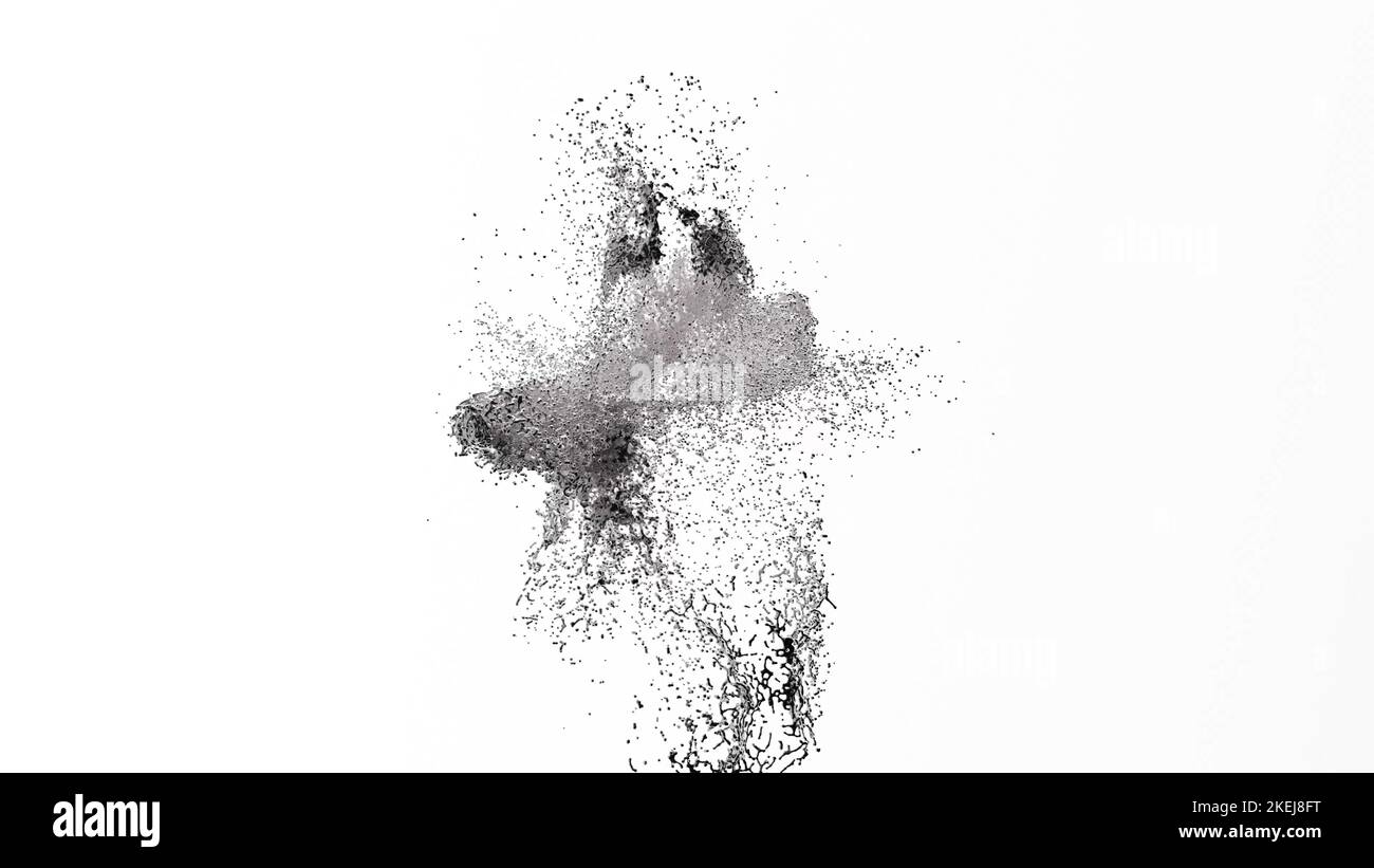 Metal foil splash Fluid art 3d render Stock Photo - Alamy