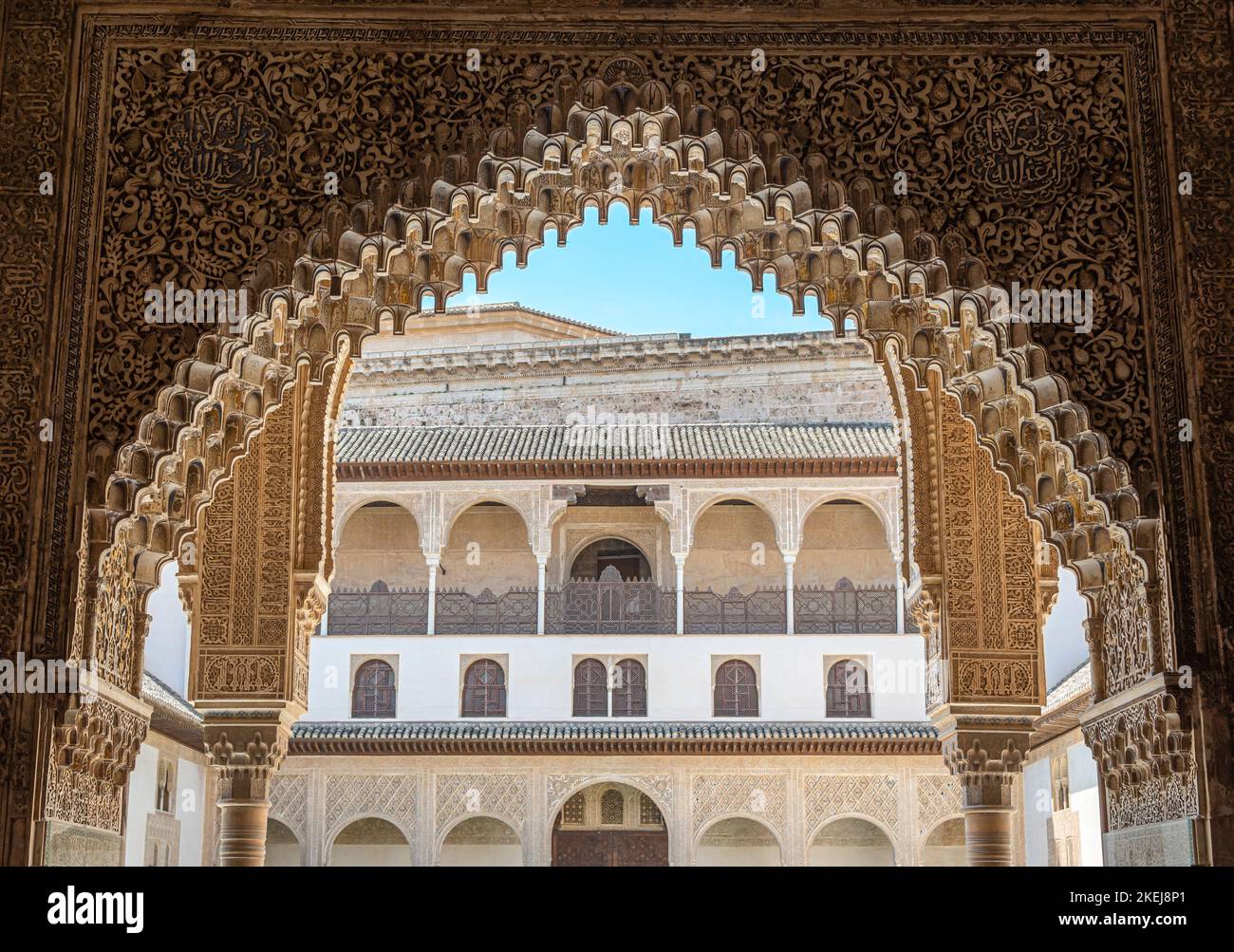 The Comares Palace in the Arab style in the historic complex of the ...