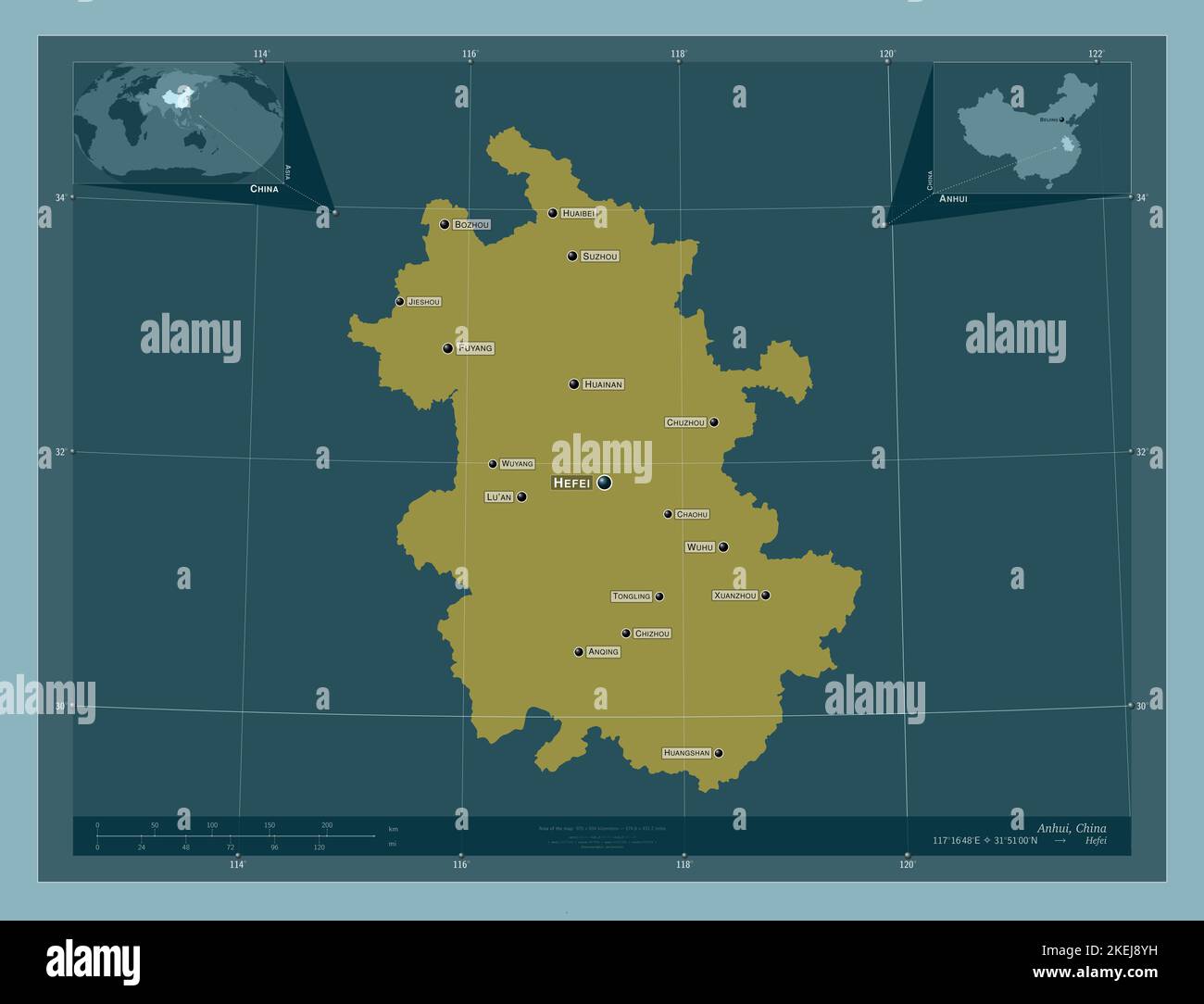 Map of hefei hi-res stock photography and images - Alamy