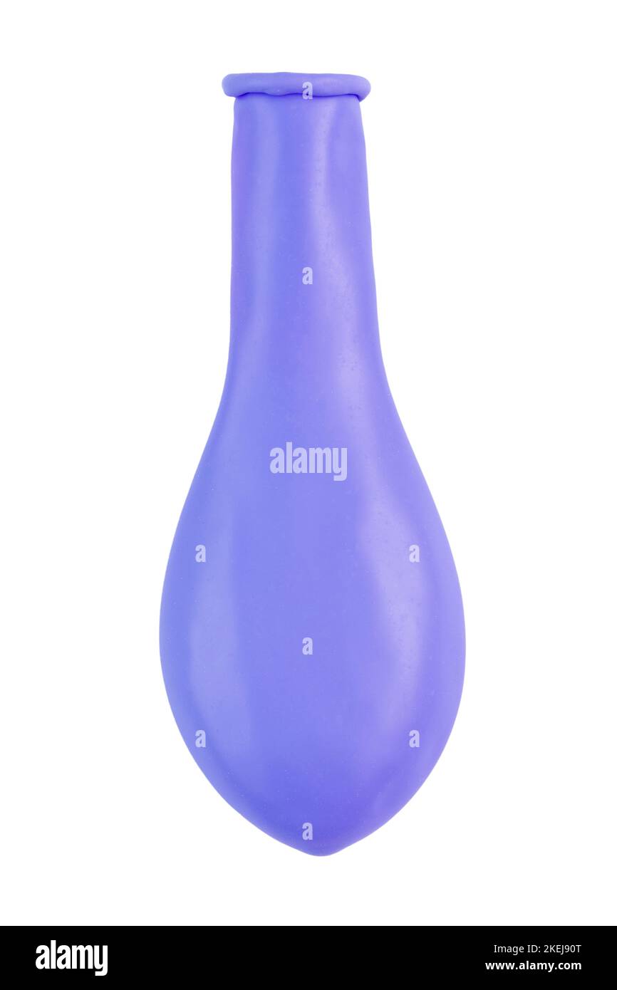 Violet balloon without air. New colorful balloon isolated on white ...