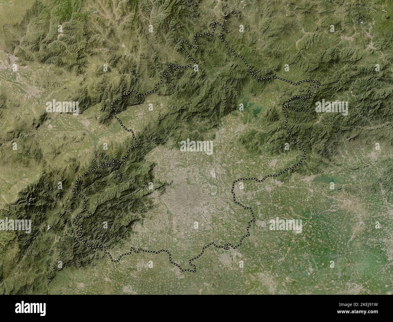 Beijing, municipality of China. Low resolution satellite map Stock ...