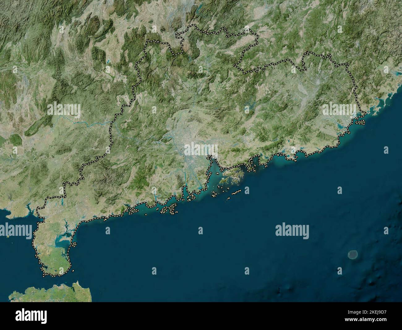 Guangdong, province of China. High resolution satellite map Stock Photo ...