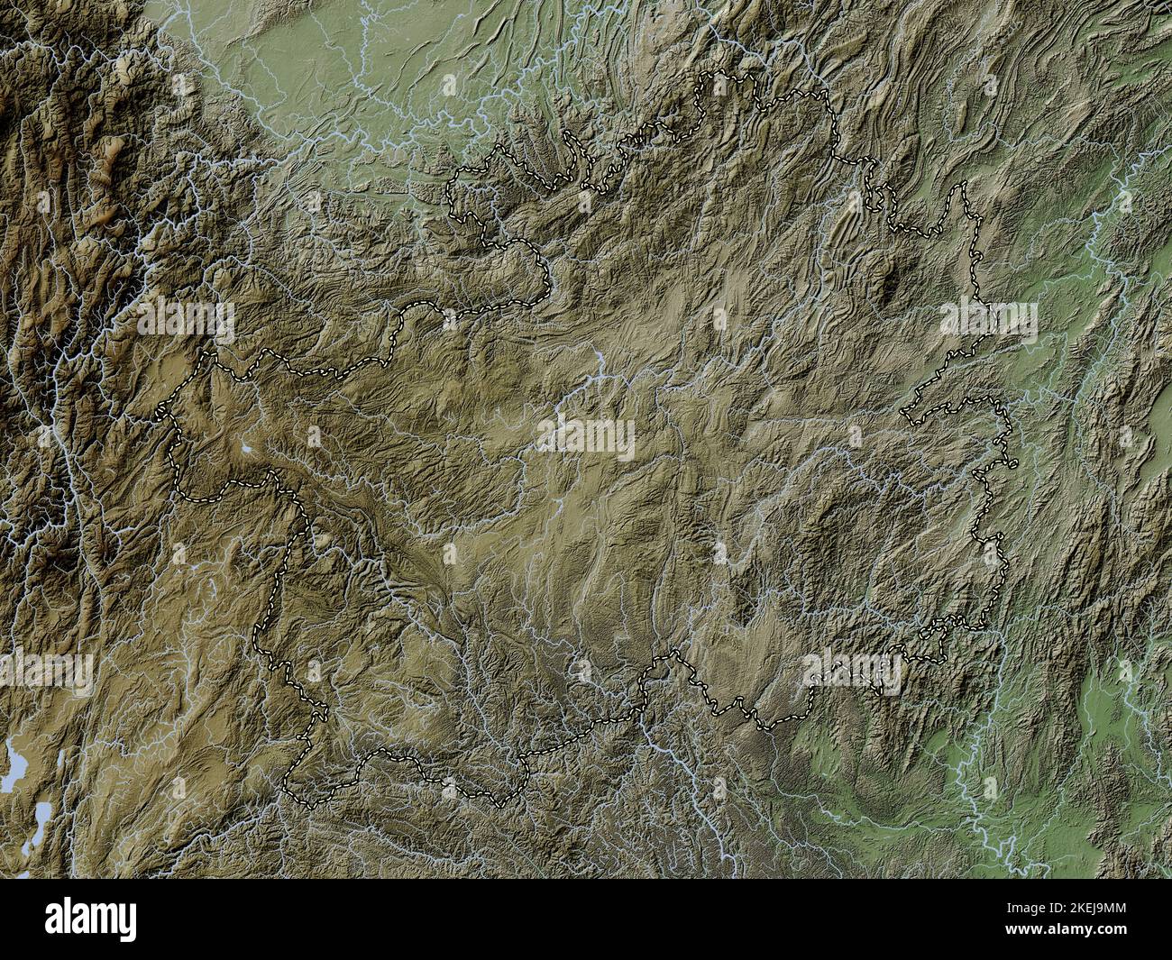 Guizhou, province of China. Elevation map colored in wiki style with ...