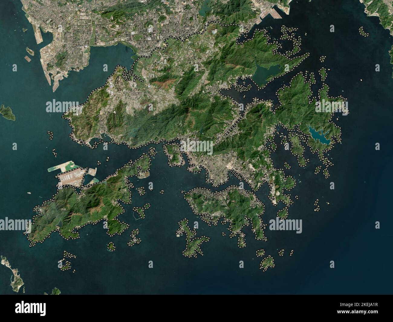 Hong Kong, autonomous region of China. High resolution satellite map ...