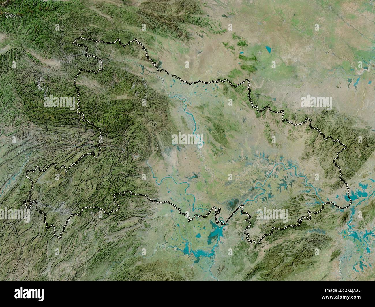 Hubei, province of China. High resolution satellite map Stock Photo - Alamy