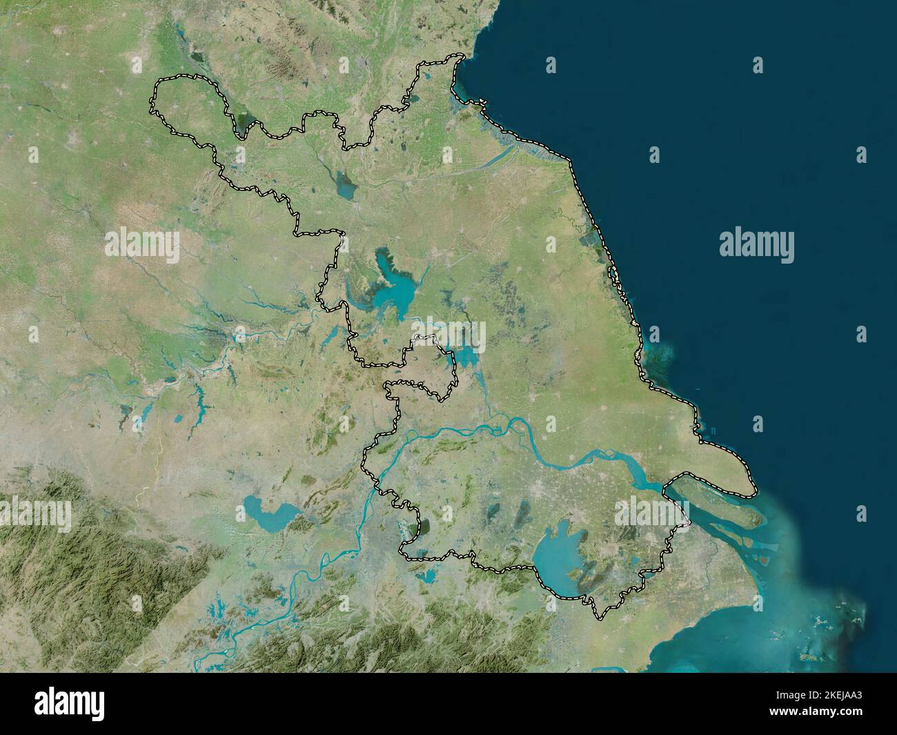 Jiangsu, province of China. High resolution satellite map Stock Photo ...