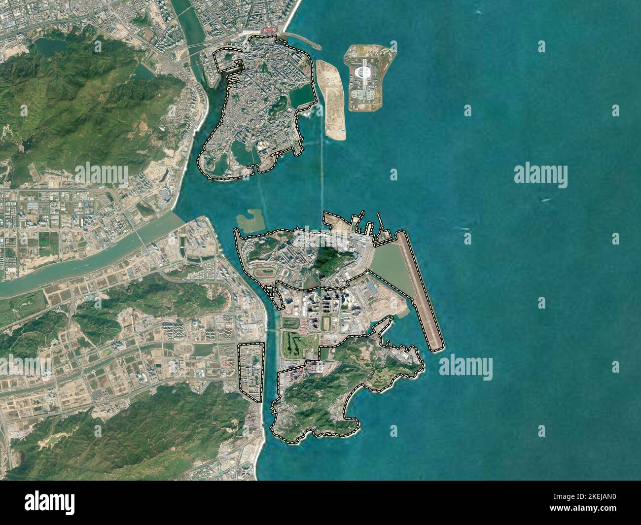 Macau, autonomous region of China. High resolution satellite map Stock Photo - Alamy