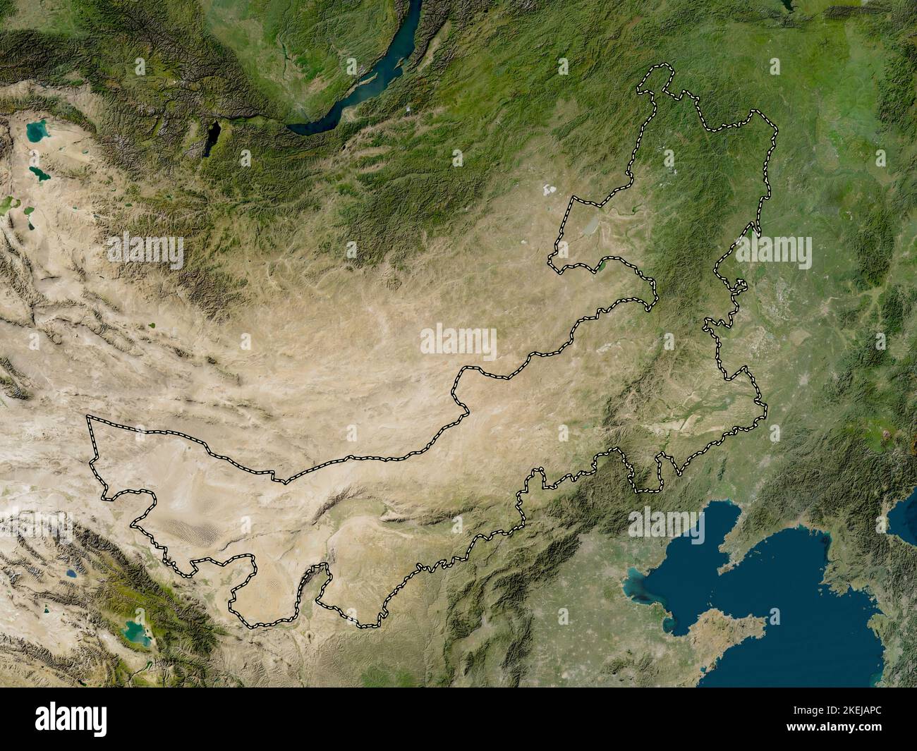 Nei Mongol, autonomous region of China. Low resolution satellite map ...
