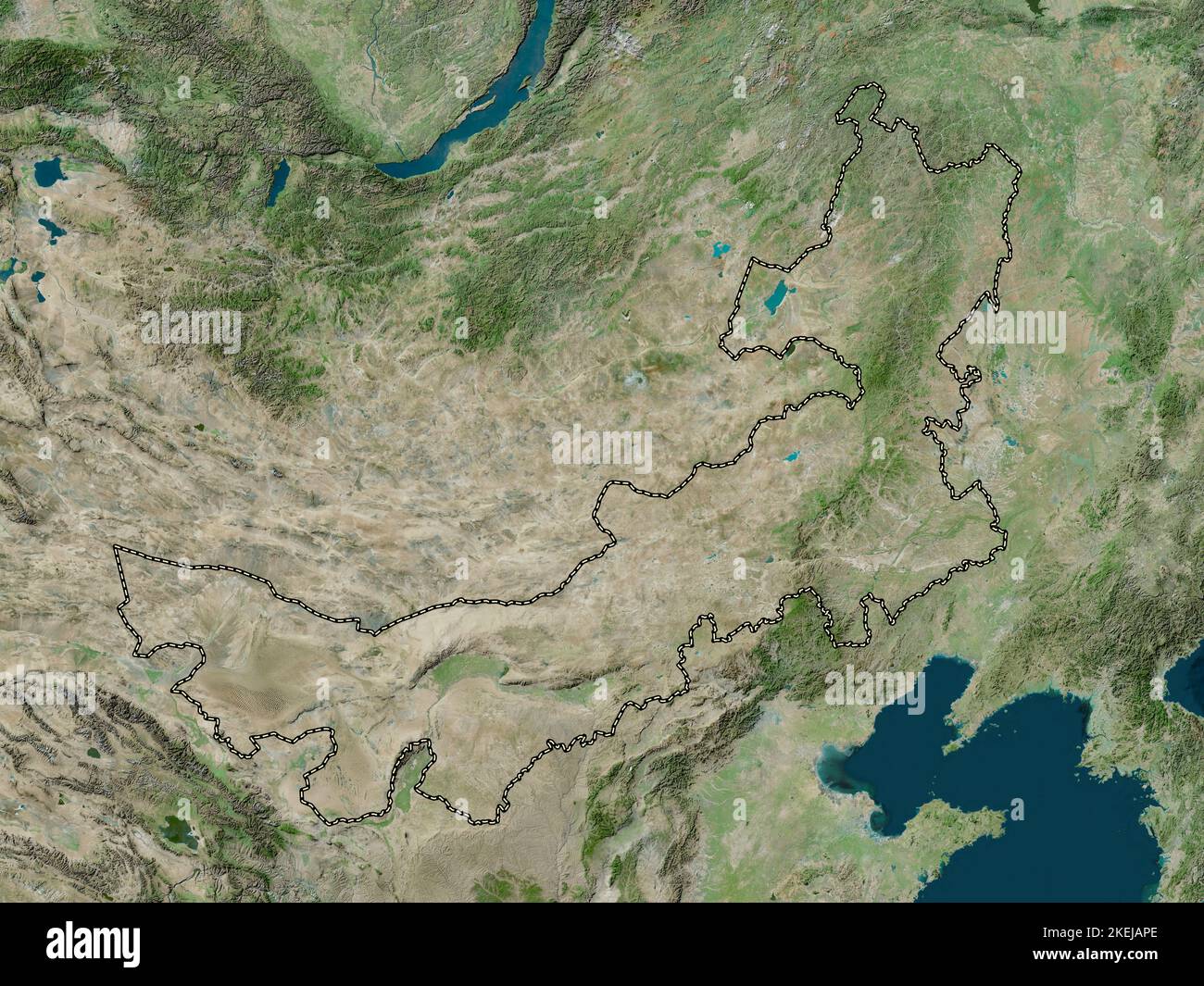 Nei Mongol, autonomous region of China. High resolution satellite map ...