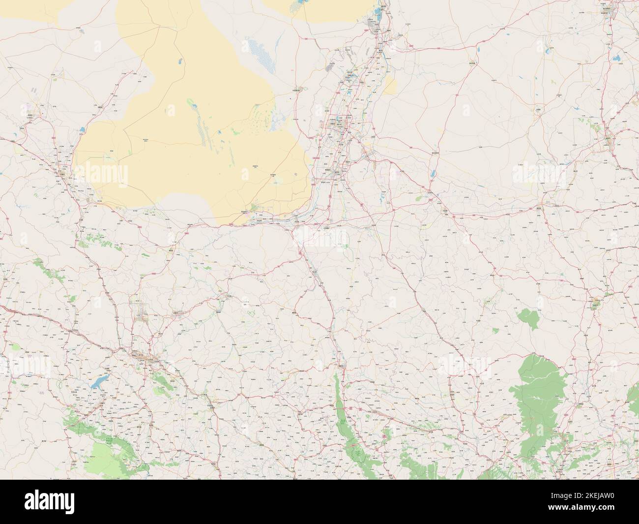 Ningxia Hui, autonomous region of China. Open Street Map Stock Photo ...