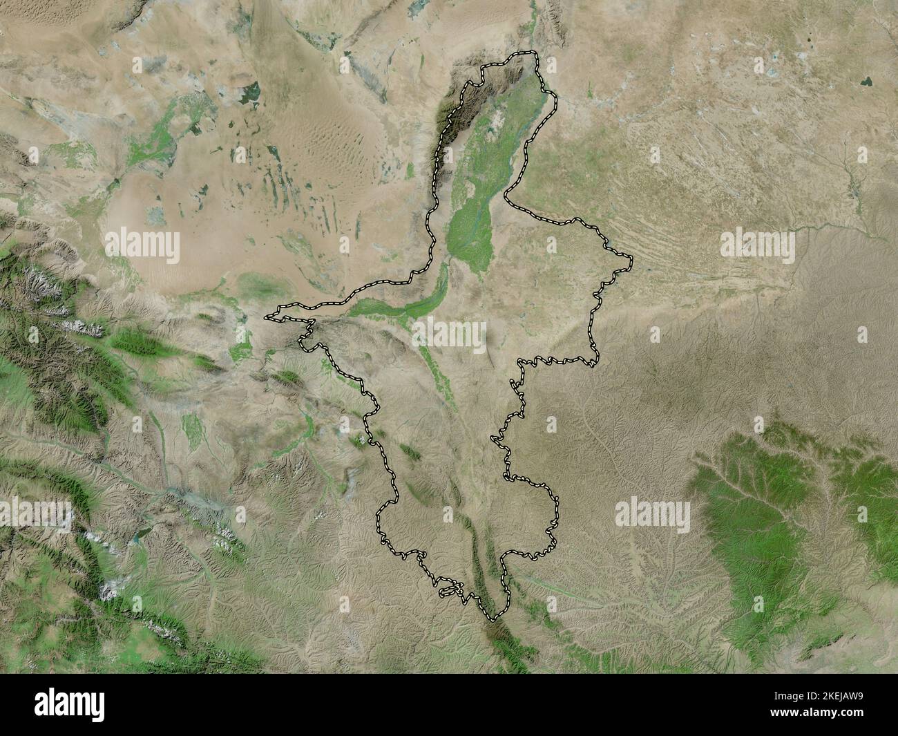 Ningxia Hui, autonomous region of China. High resolution satellite map ...