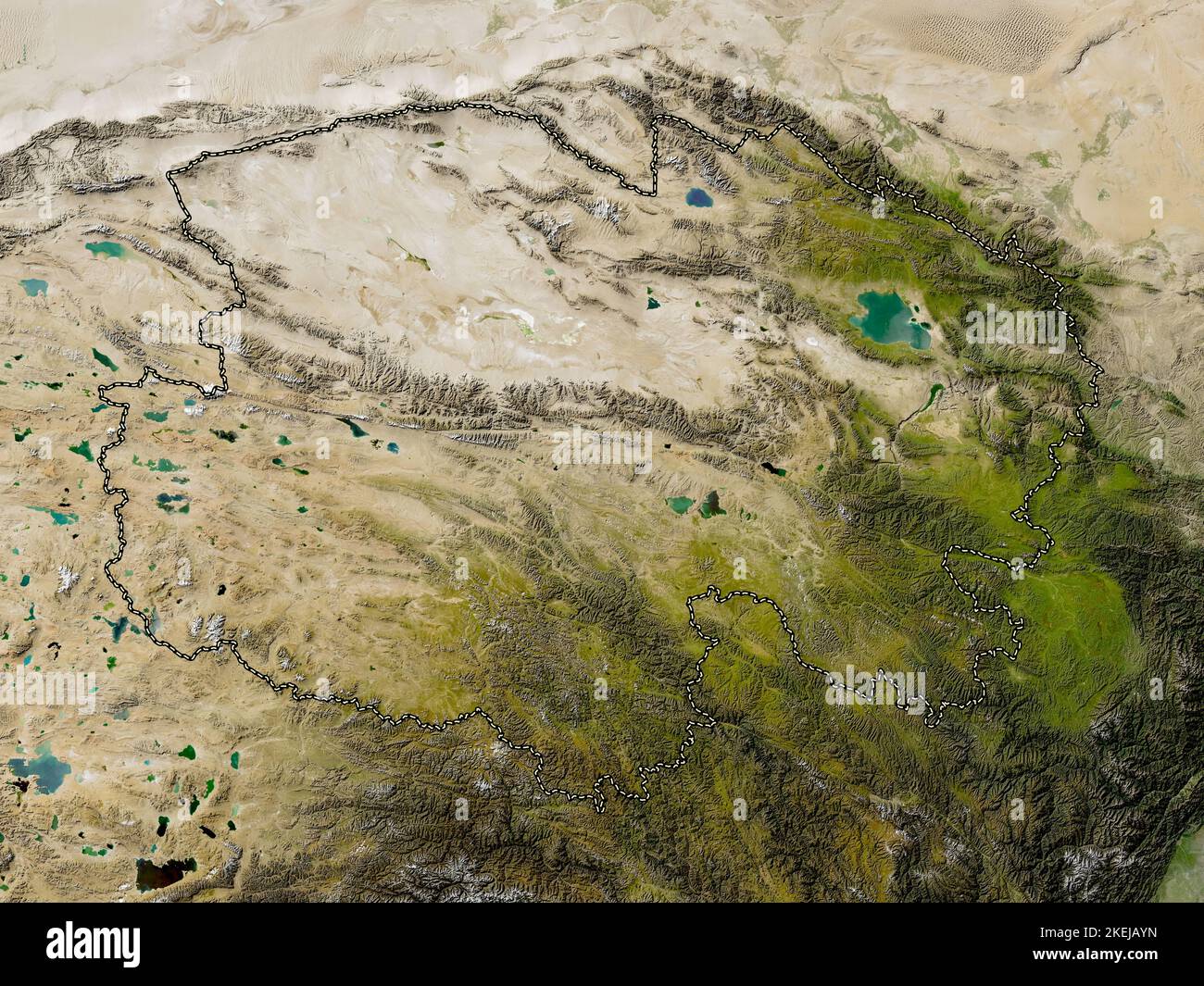 Qinghai, province of China. Low resolution satellite map Stock Photo ...