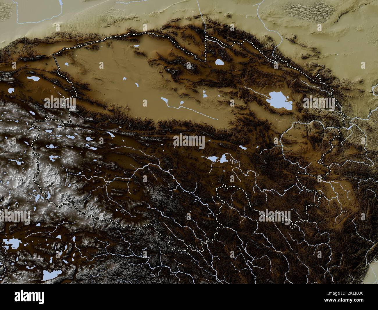 Qinghai, province of China. Elevation map colored in wiki style with ...
