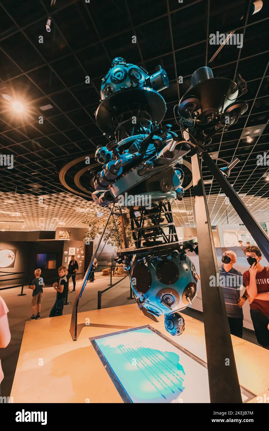 26 July 2022, Munster, Germany: Satellite spacecraft in the interior of ...