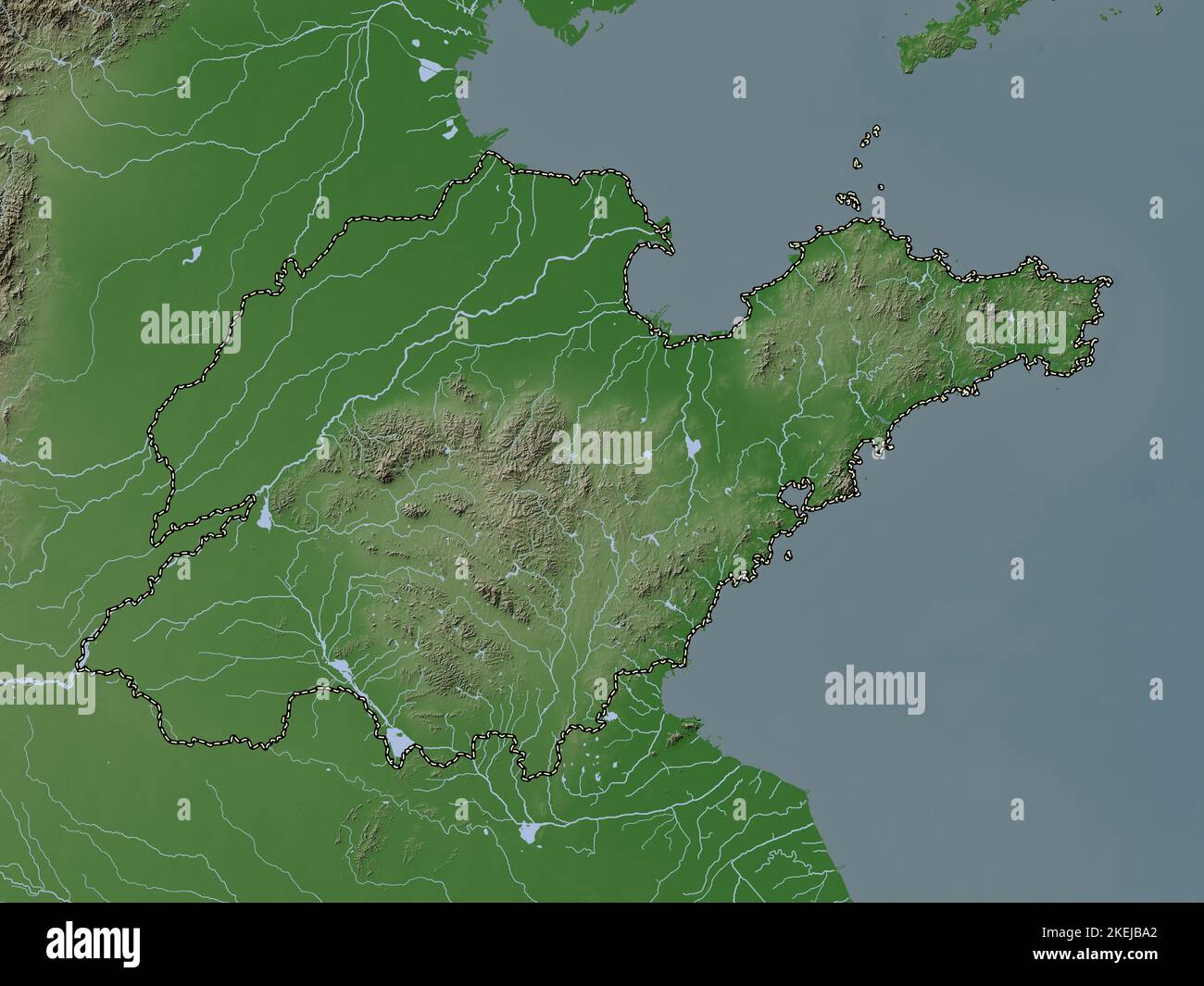 Shandong, province of China. Elevation map colored in wiki style with ... Shandong, province of China. Elevation map colored in wiki style with ...