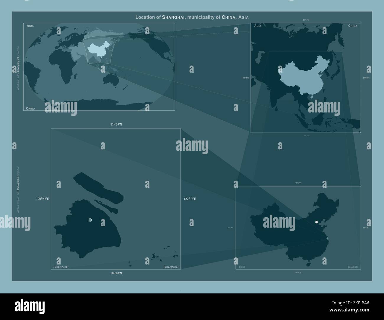 Shanghai, municipality of China. Diagram showing the location of the ...