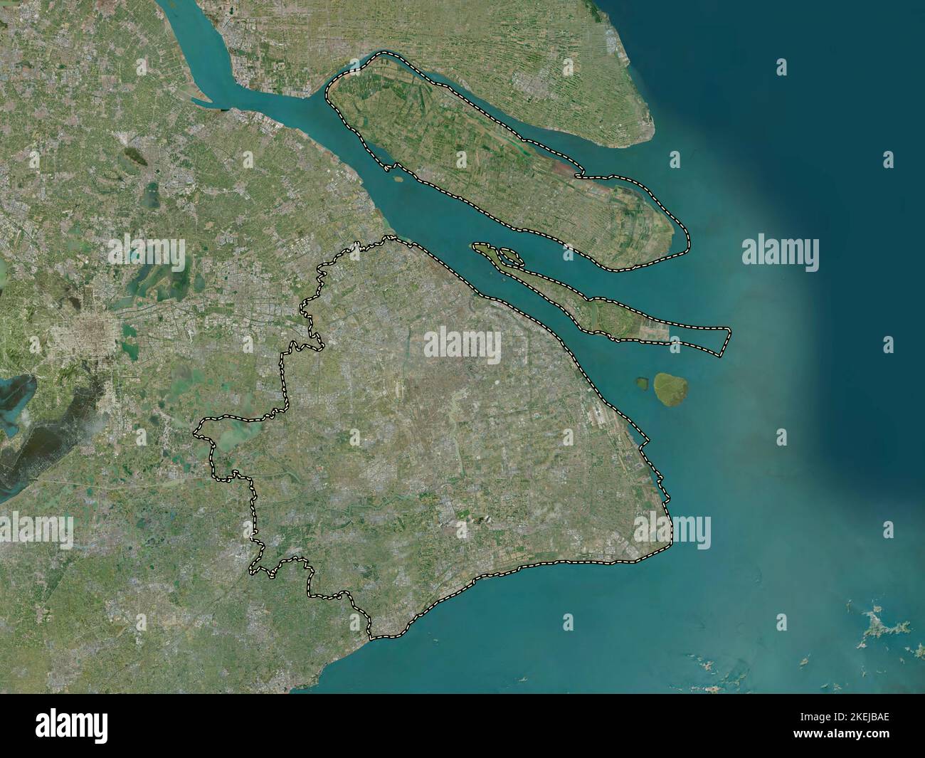 Shanghai, municipality of China. High resolution satellite map Stock ...