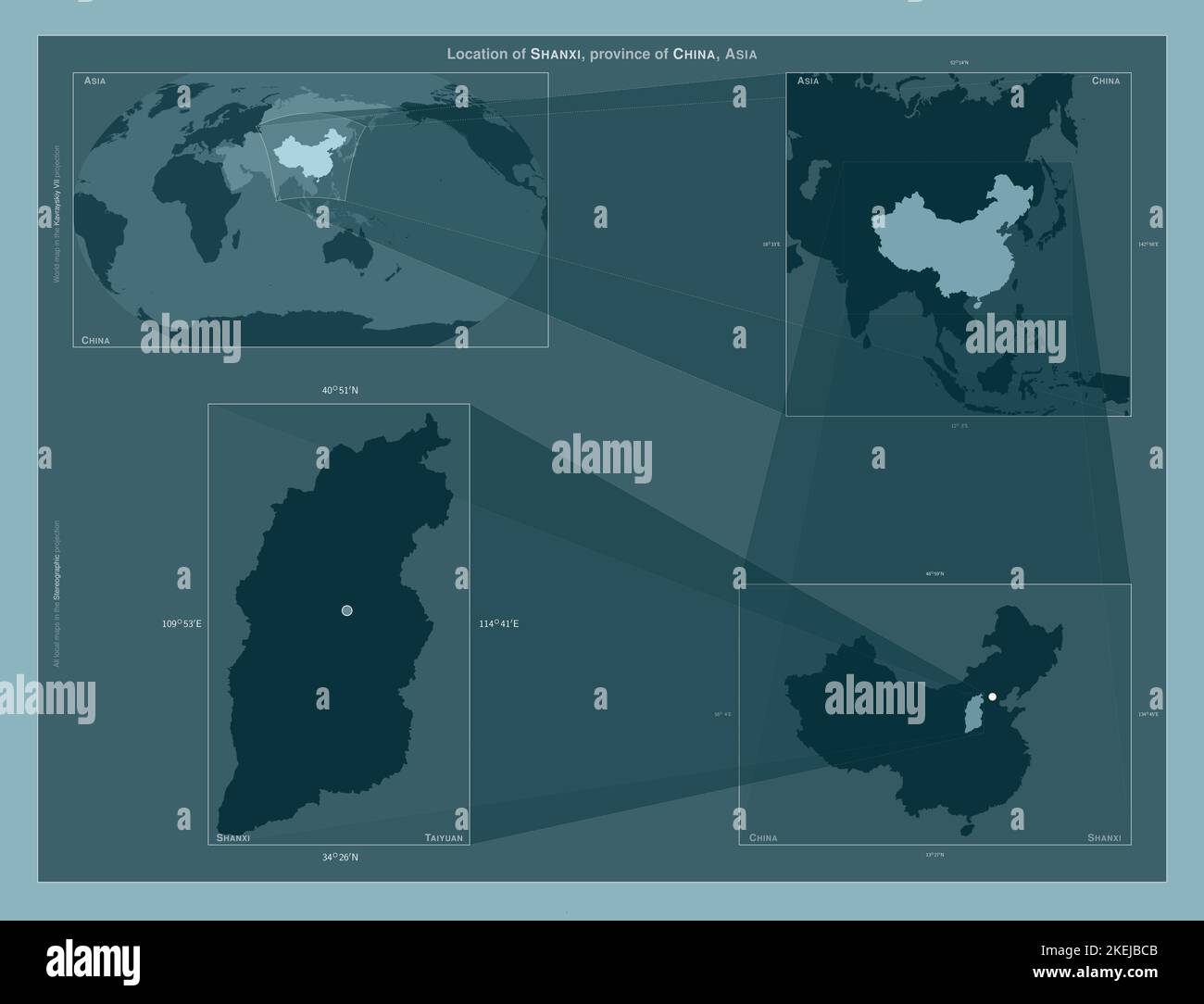 Shanxi, province of China. Diagram showing the location of the region ...