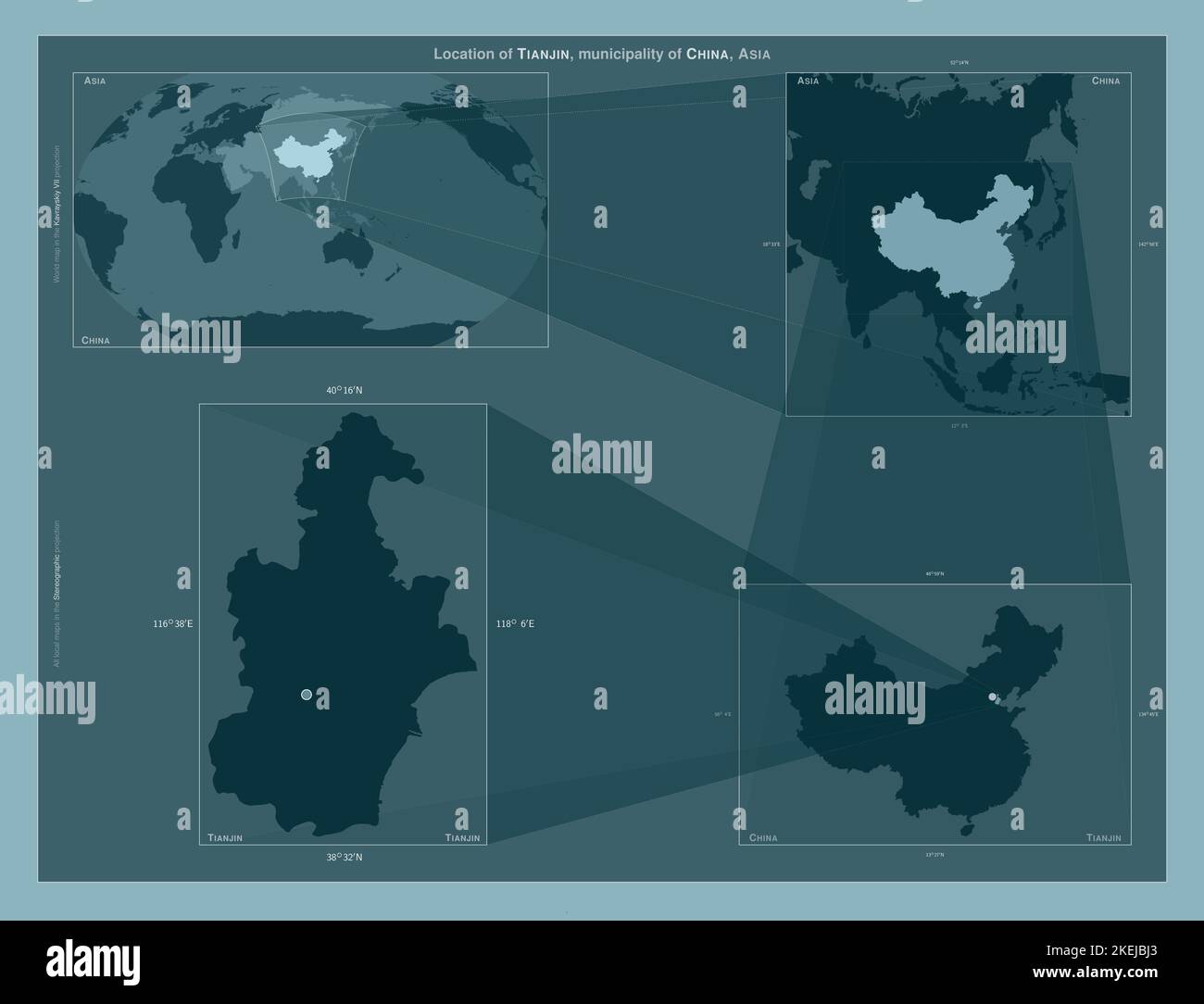 Tianjin, municipality of China. Diagram showing the location of the ...