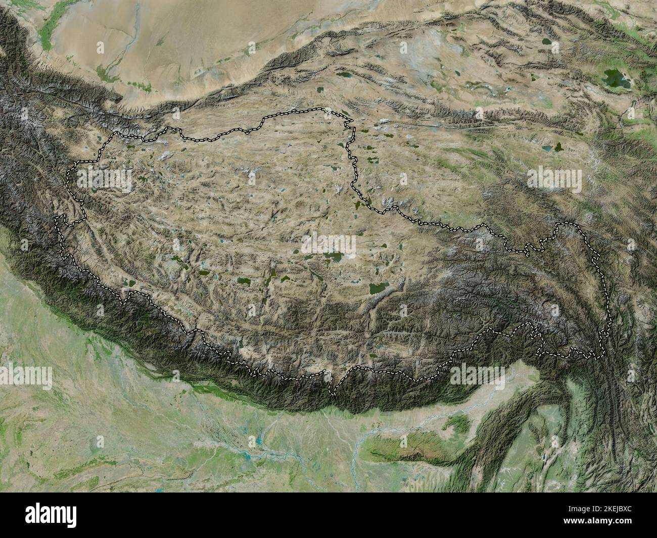 Xizang, autonomous region of China. High resolution satellite map Stock ...