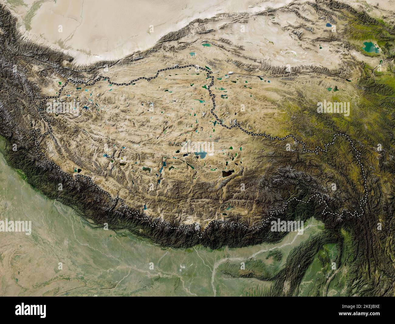 Xizang, autonomous region of China. Low resolution satellite map Stock ...