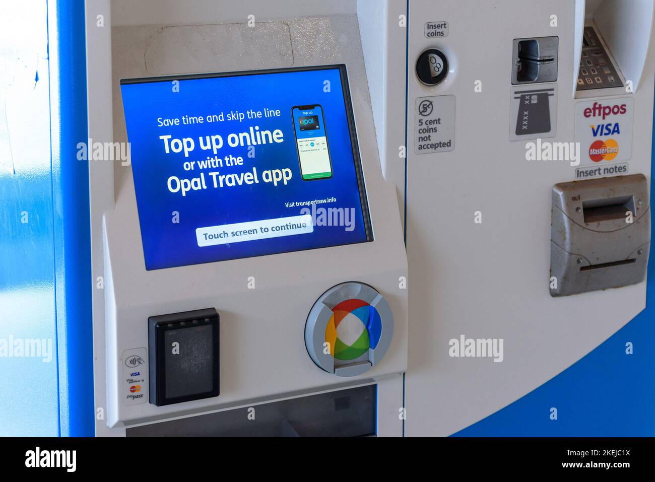 A Transport for NSW Opal ticket and top-up machine Stock Photo - Alamy
