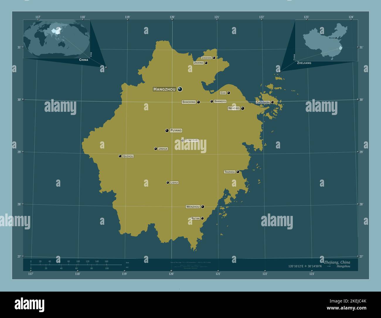 Zhejiang Province Map Maps Of Zhejiang Province, China With Area Name