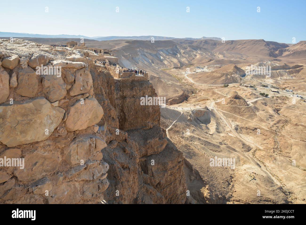 Masada National Park. Ruins of an ancient fortress in the Judean Desert ...