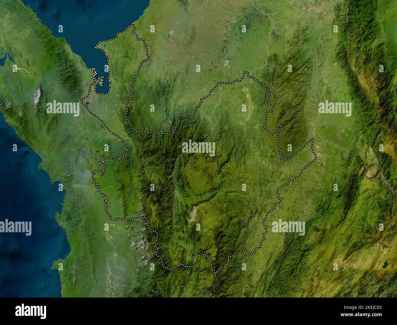 Antioquia, department of Colombia. Low resolution satellite map Stock ...