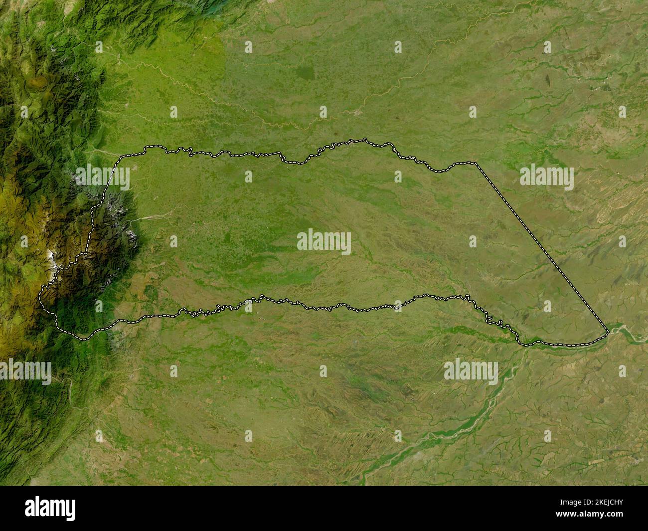 Arauca, intendancy of Colombia. Low resolution satellite map Stock ...