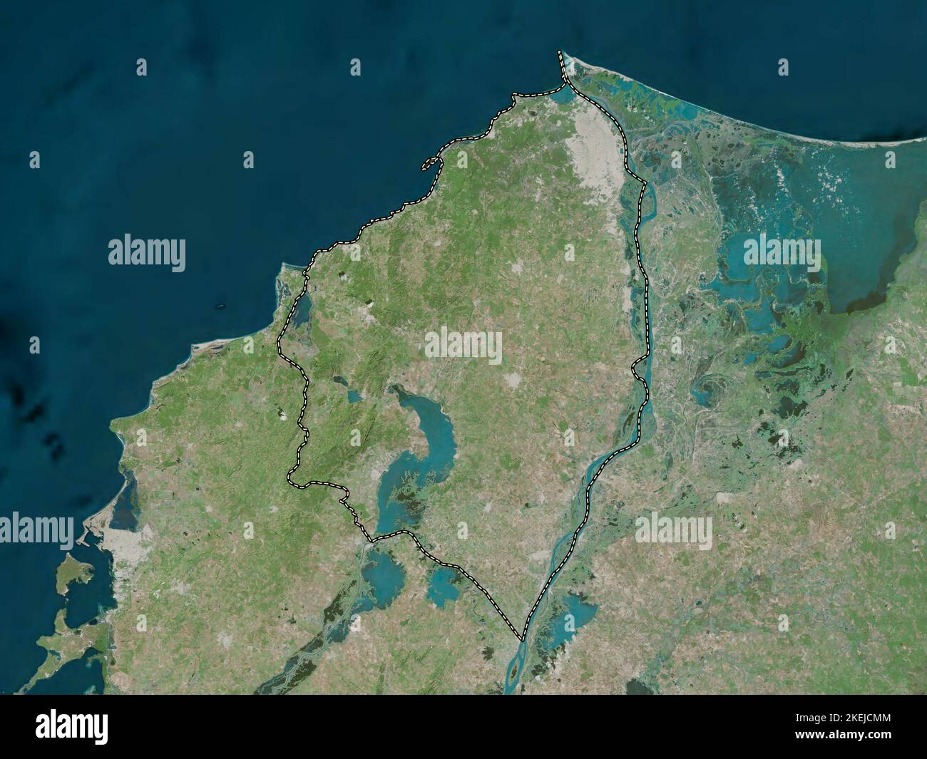 Atlantico, department of Colombia. High resolution satellite map Stock ...