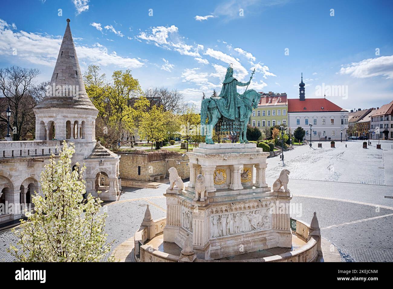 Holy Trinity square in old city of Budapest Stock Photo - Alamy