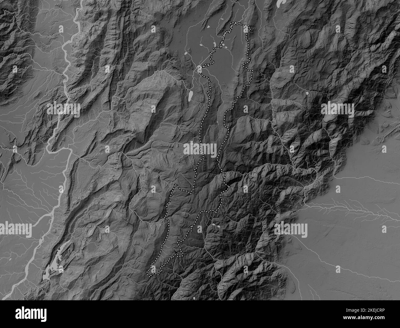 Capital District of Bogota, capital district of Colombia. Grayscale ...