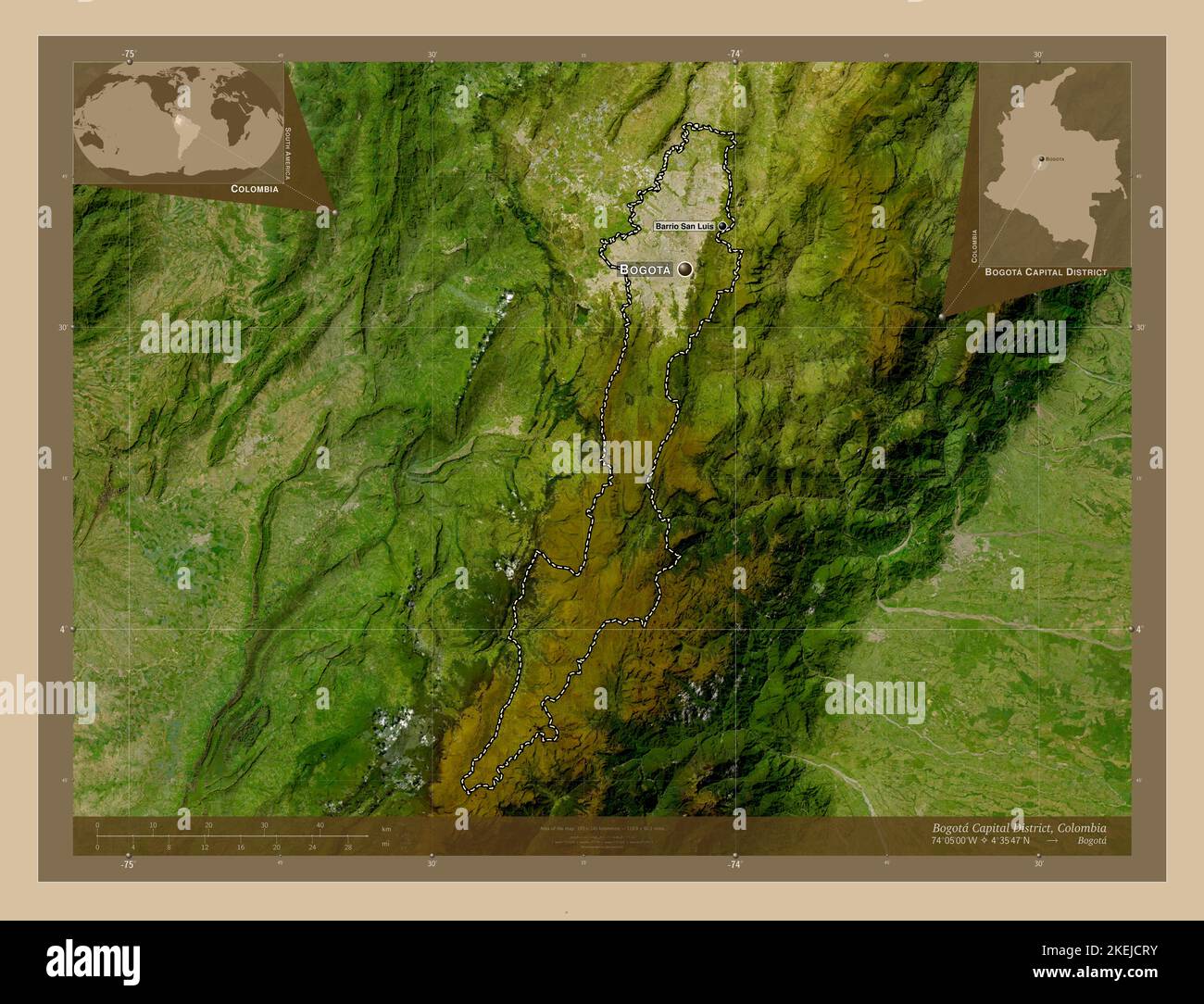 Capital District of Bogota, capital district of Colombia. Low ...