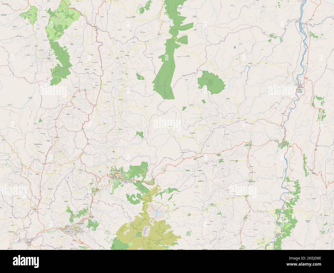 Caldas, department of Colombia. Open Street Map Stock Photo - Alamy