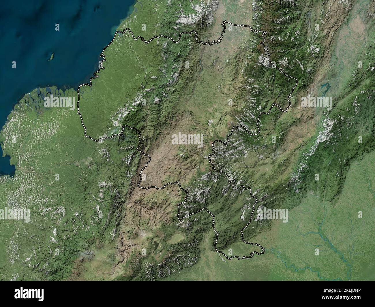 Cauca, department of Colombia. High resolution satellite map Stock ...
