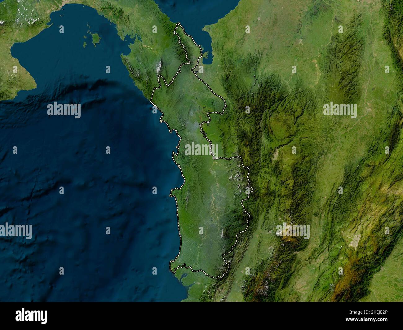 Choco, department of Colombia. Low resolution satellite map Stock Photo ...