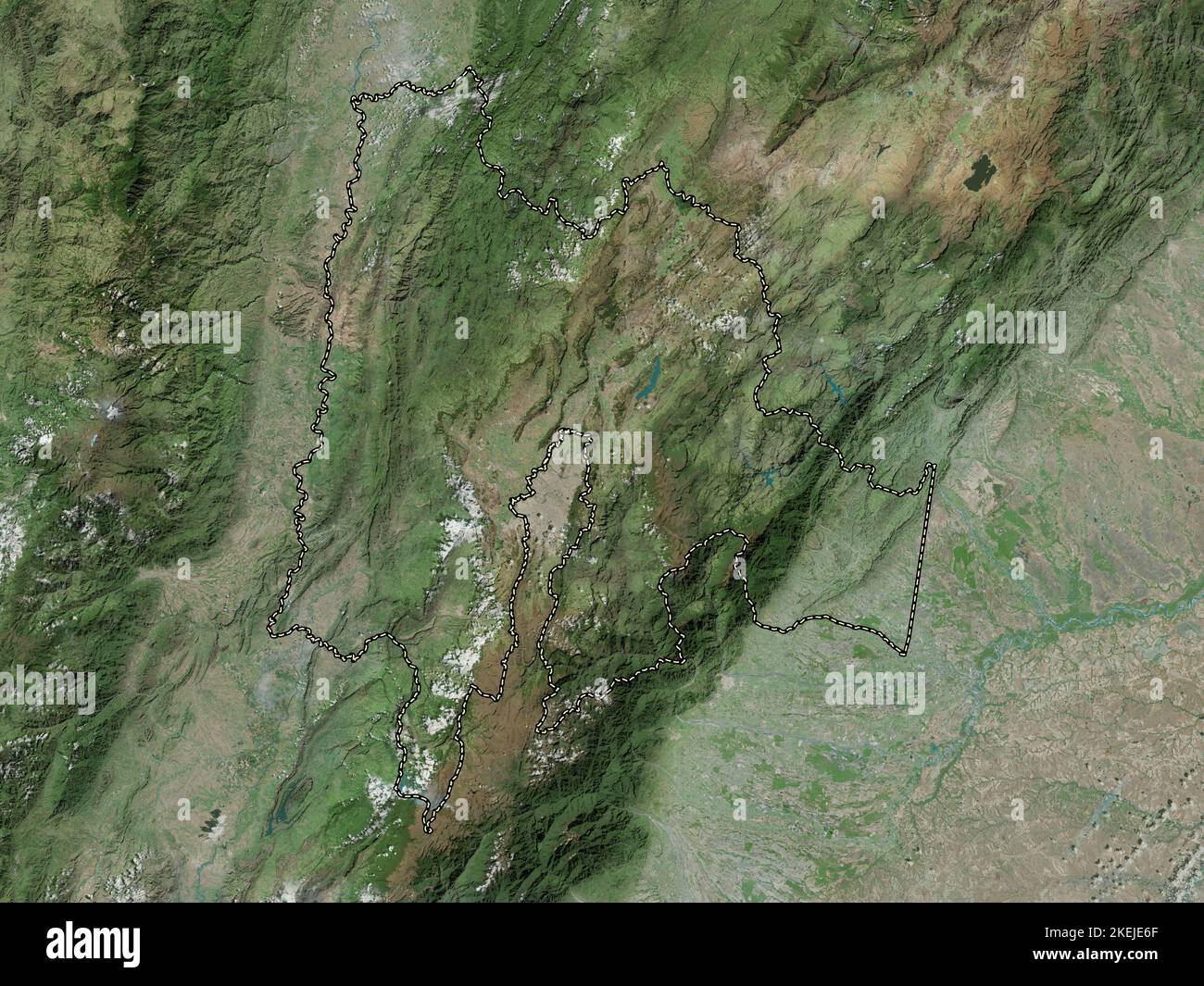 Cundinamarca, department of Colombia. High resolution satellite map ...
