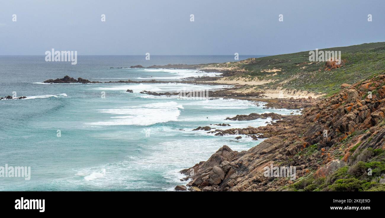 Rugged coastline along the Cape to Cape trail in the Leeuwin ...