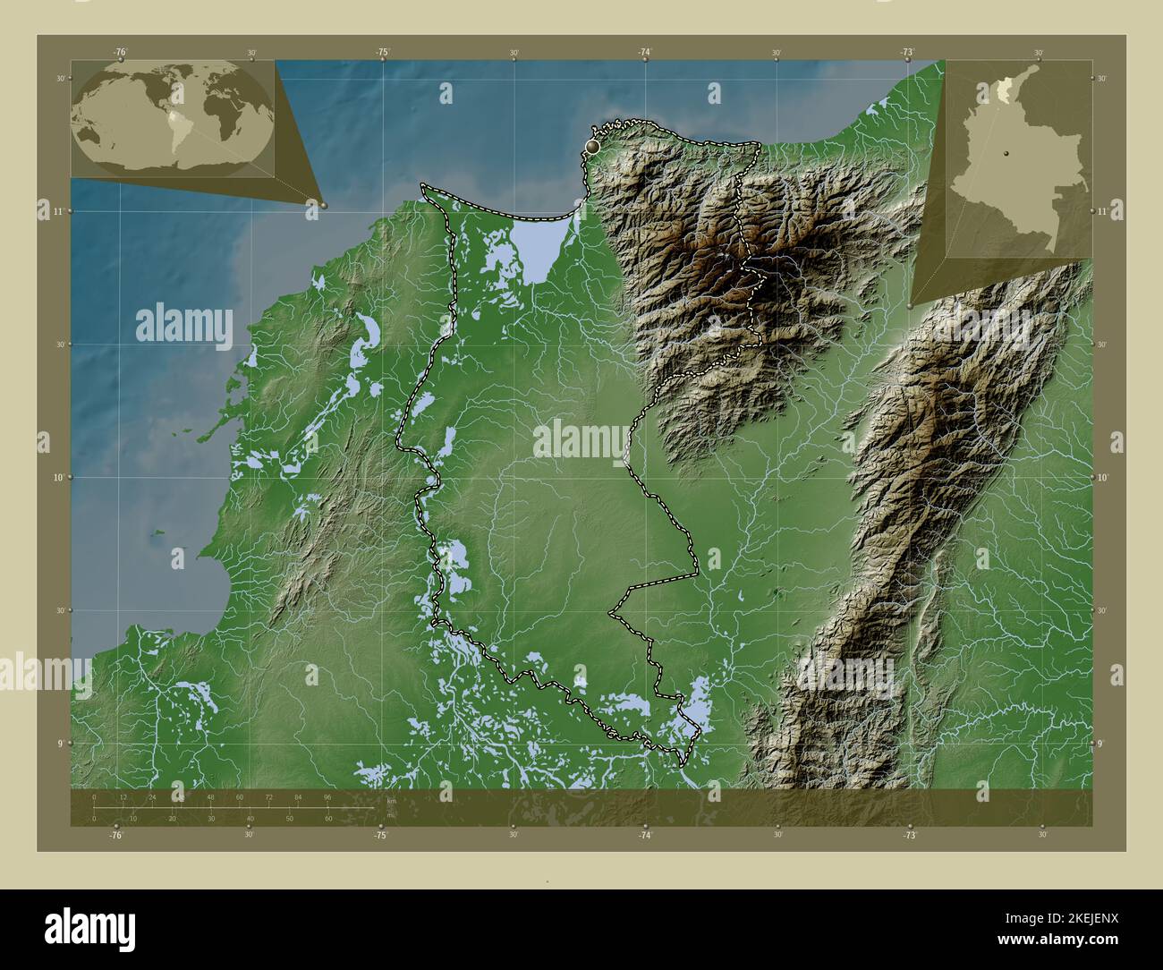 Colombia magdalena map hi-res stock photography and images - Alamy