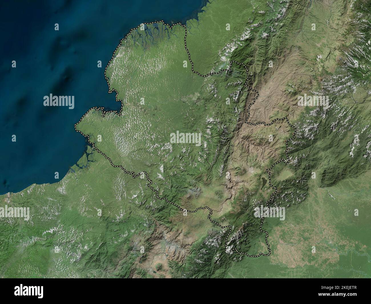Narino, department of Colombia. High resolution satellite map Stock ...