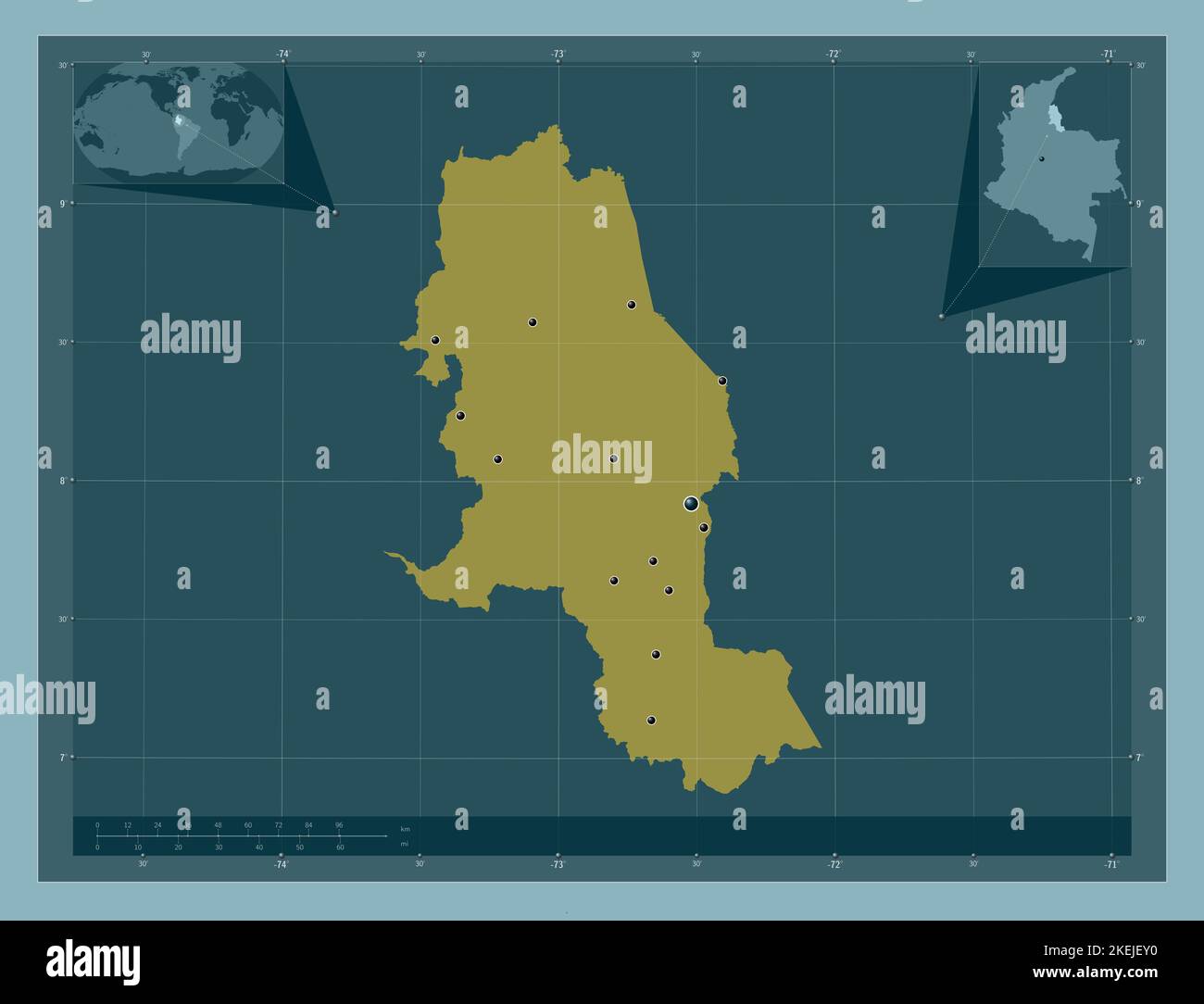 Norte de Santander, department of Colombia. Solid color shape ...