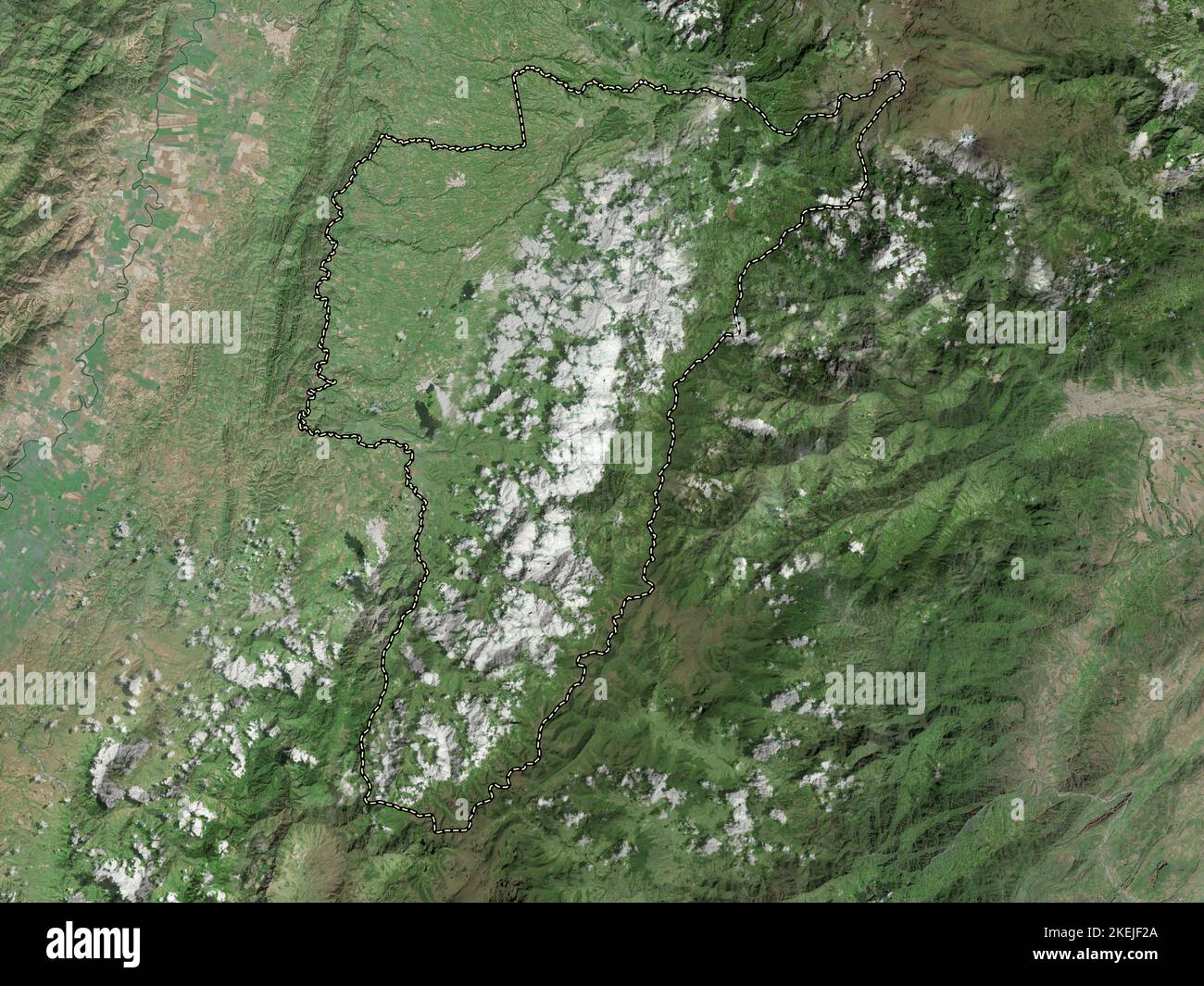 Quindio, department of Colombia. High resolution satellite map Stock ...