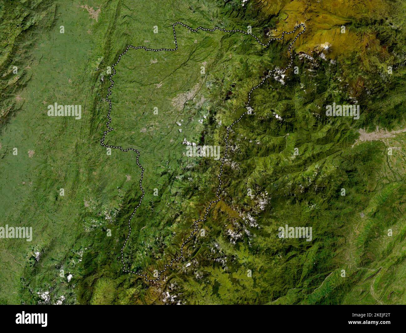 Quindio, department of Colombia. Low resolution satellite map Stock ...