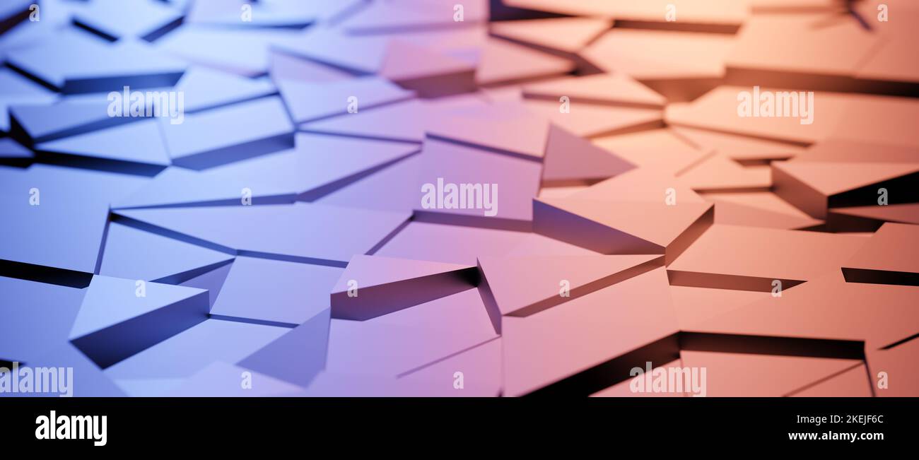 Abstract background with blue red sharp edge triangles and polygons ...