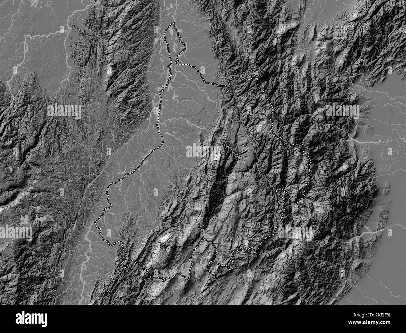 Santander, department of Colombia. Bilevel elevation map with lakes and ...