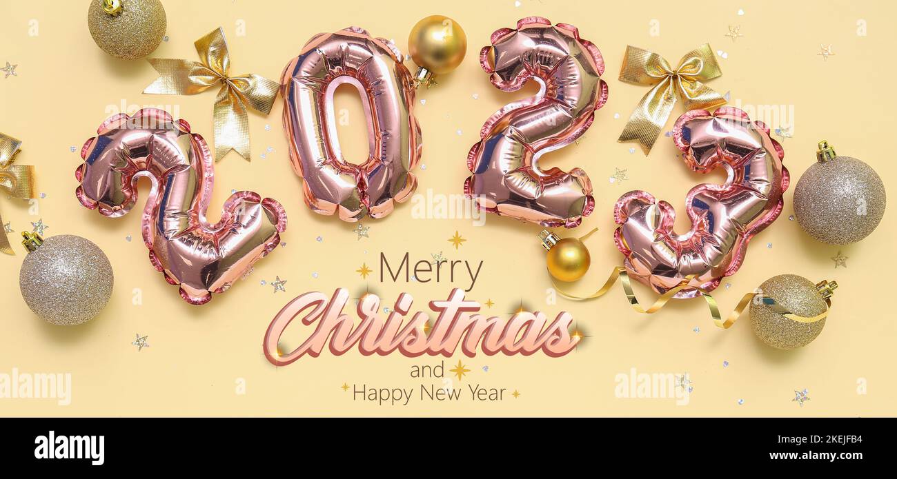 Beautiful greeting card for Christmas and New Year 2023 Stock Photo - Alamy