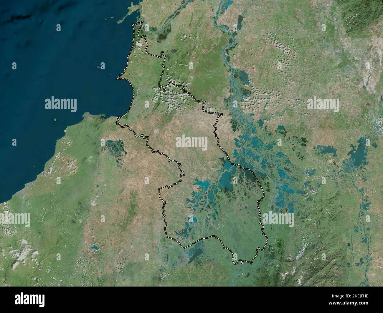 Sucre, department of Colombia. High resolution satellite map Stock ...