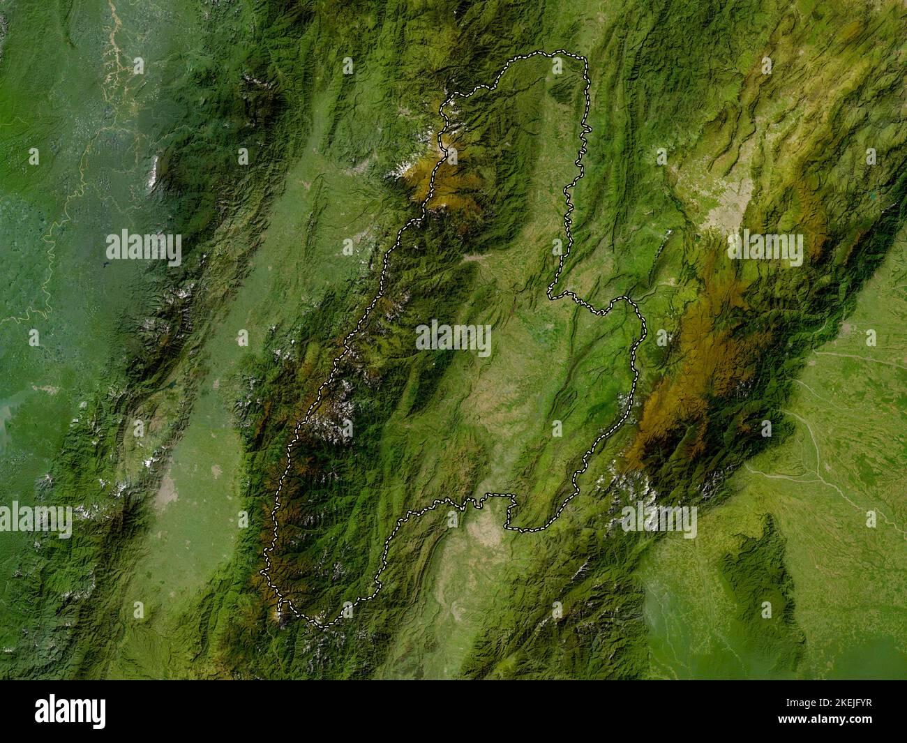Tolima, department of Colombia. Low resolution satellite map Stock ...